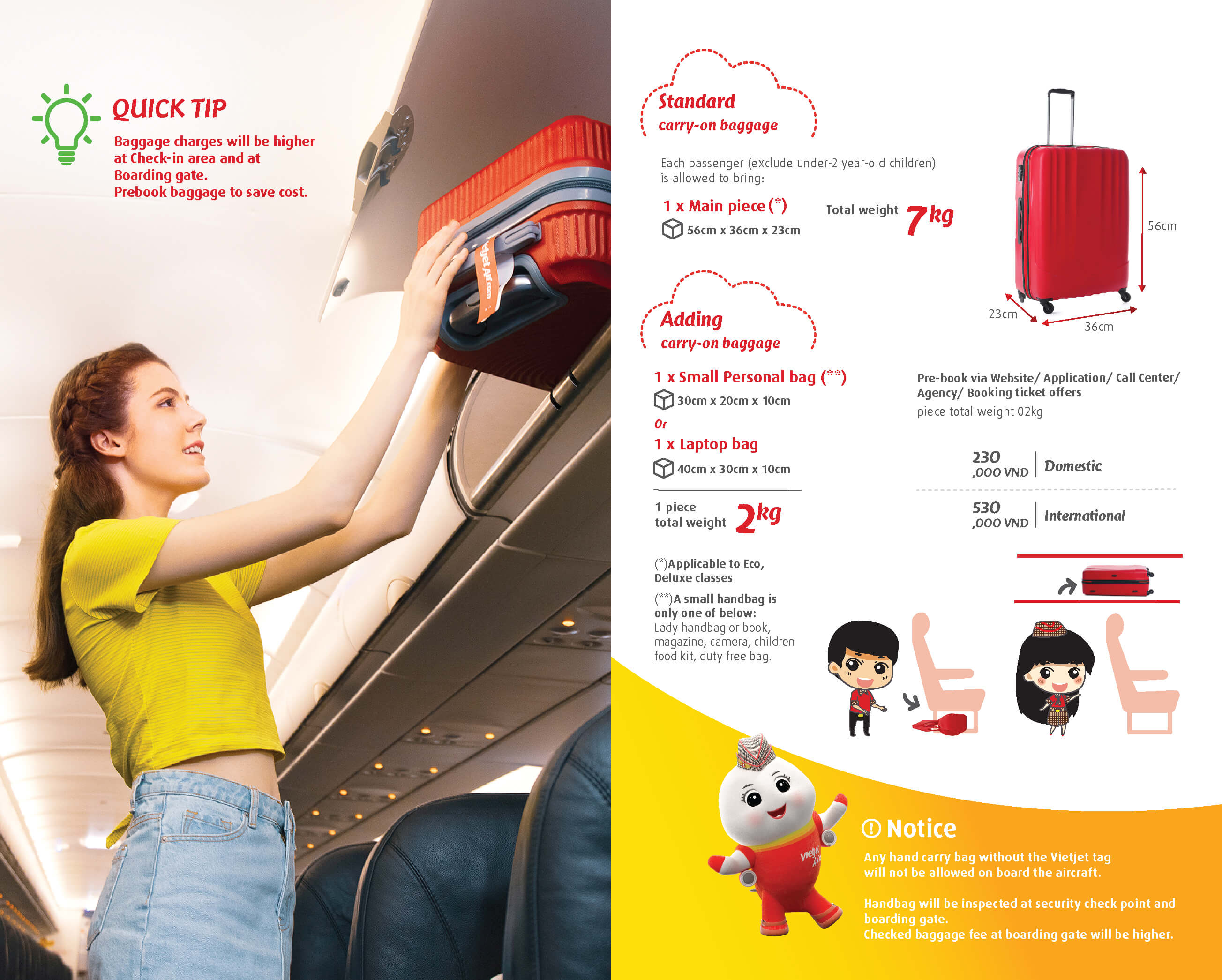 Prebook luggage Vietjet Air