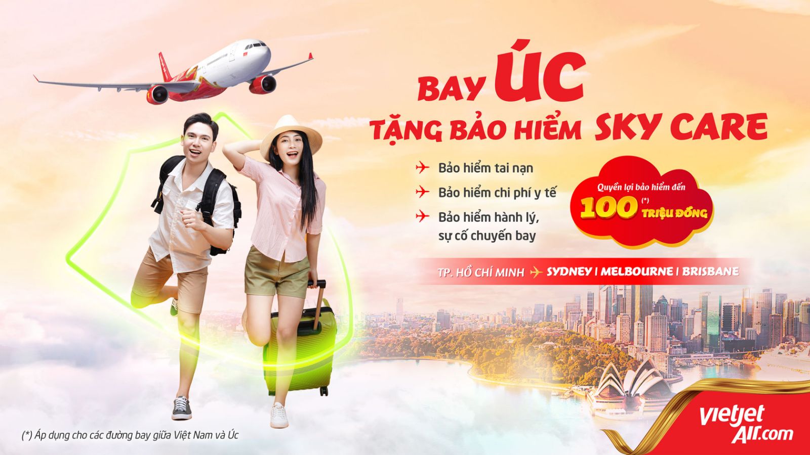 Vietjet tặng bảo hiểm toàn diện Sky Care cho tất cả đường bay Úc, lên đến 100 triệu đồng ...